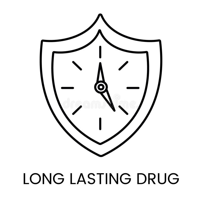 A Shield with a Clock Icon in Vector, Symbolizing Long Lasting Drug ...
