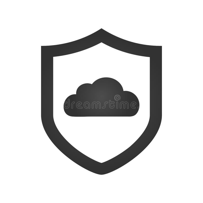 Shield Cloud, Data Protection. Flat Vector Icon Illustration. Simple ...