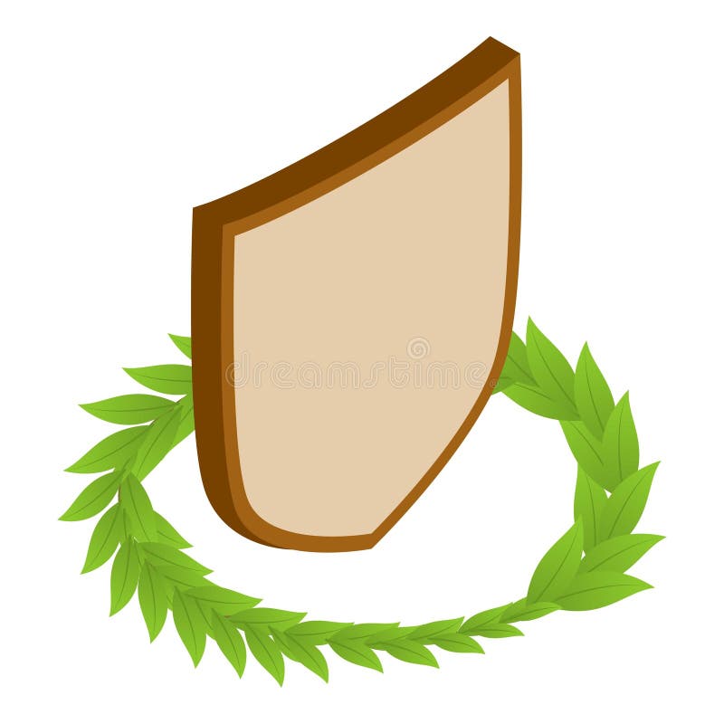 Shield Concept Icon Isometric Vector. Triangular Shield and Green Round ...