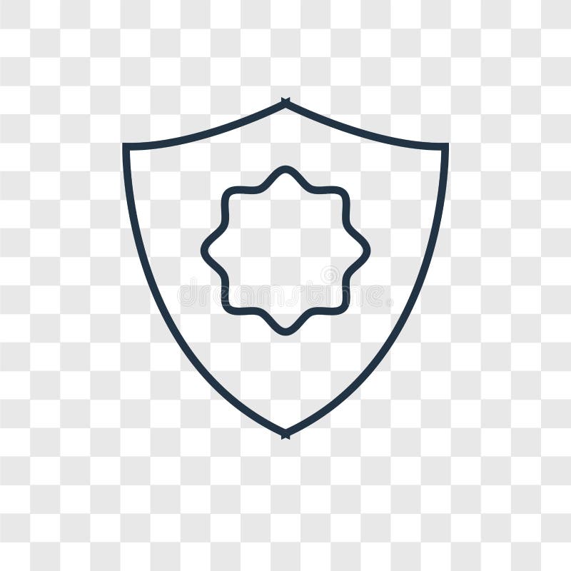 Shield Concept Vector Linear Icon Isolated on Transparent Background ...