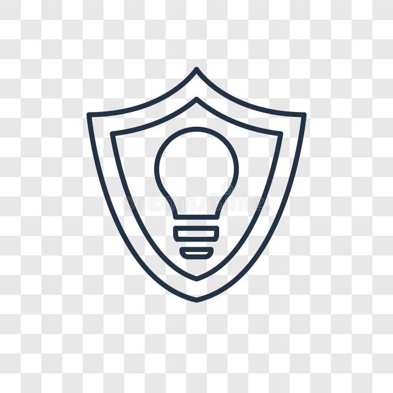 Shield Concept Vector Linear Icon Isolated on Transparent Background ...