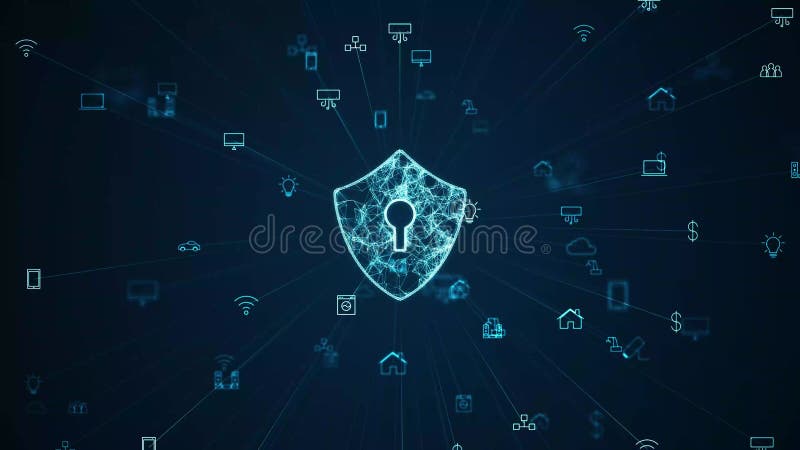 Shield Connecting To IoT Security Landscape Stock Video - Video of ...