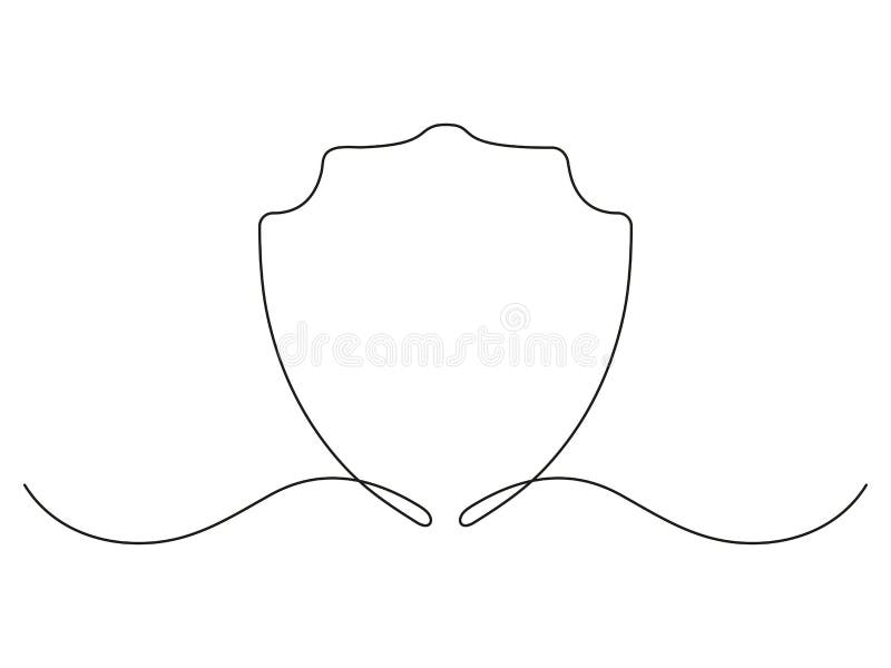 Shield continuous line art stock illustration. Illustration of linear ...