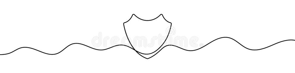 Shield in Continuous Line Drawing Style. Line Art of a Shield Stock ...