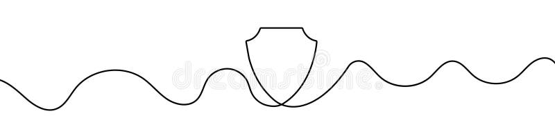 Shield in Continuous Line Drawing Style. Line Art of a Shield Stock ...