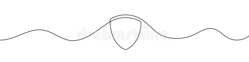 Shield in Continuous Line Drawing Style. Line Art of a Shield Stock ...