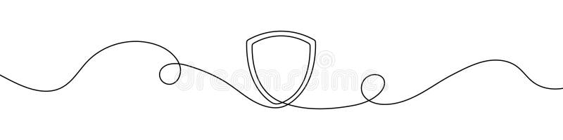 Shield in Continuous Line Drawing Style. Line Art of a Shield Stock ...
