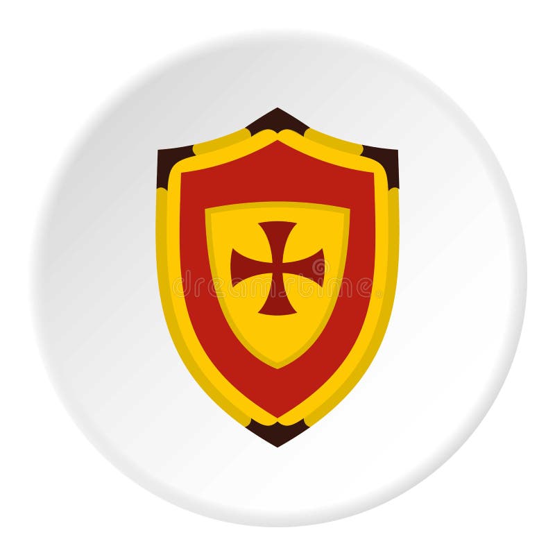 Shield with Cross Icon Circle Stock Vector - Illustration of color ...
