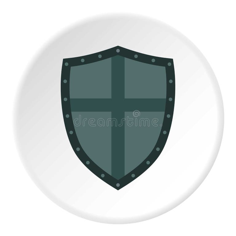 Shield with Cross Icon, Flat Style Stock Vector - Illustration of faith ...