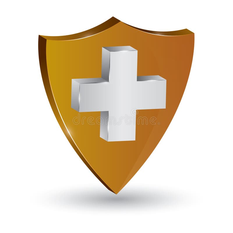 Shield with Cross. Vector Illustration Decorative Design Stock Vector ...