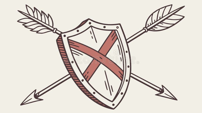 Shield Crossed Arrows, Protection Defense Security Vector, Vector ...