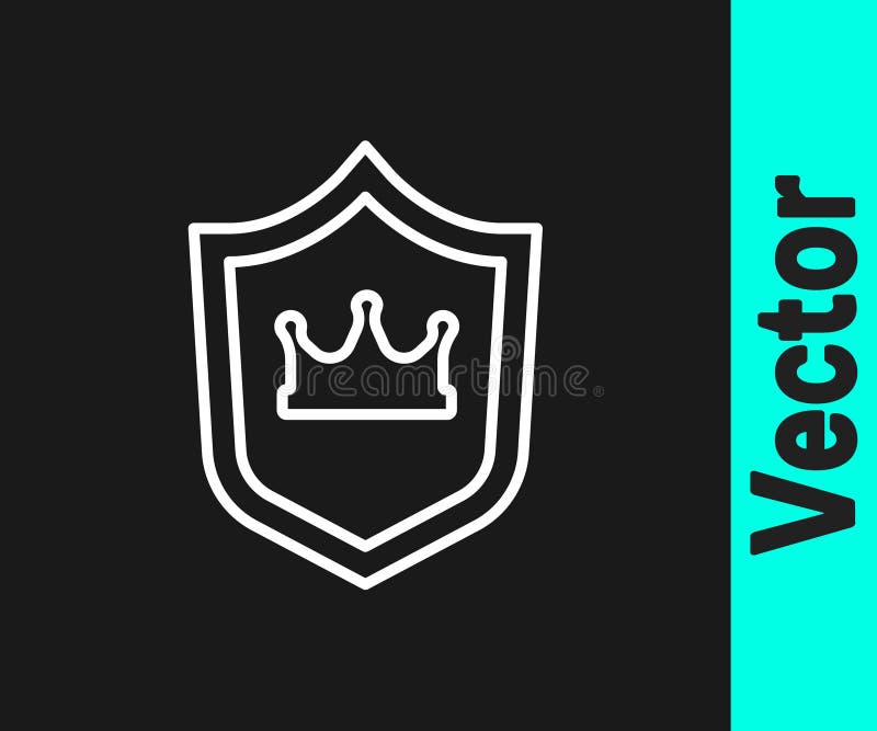 Shield with Crown Icon Isolated on White Background. Vector Stock ...