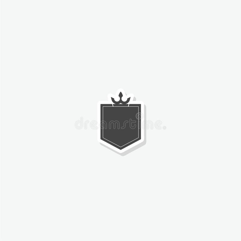 Shield with Crown Icon Sticker Isolated on Gray Background Stock Vector ... Shield with Crown Icon Sticker Isolated on Gray Background Stock Vector ...