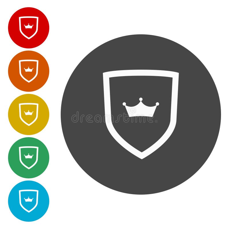 Shield and crown icon stock vector. Illustration of blade - 131143501