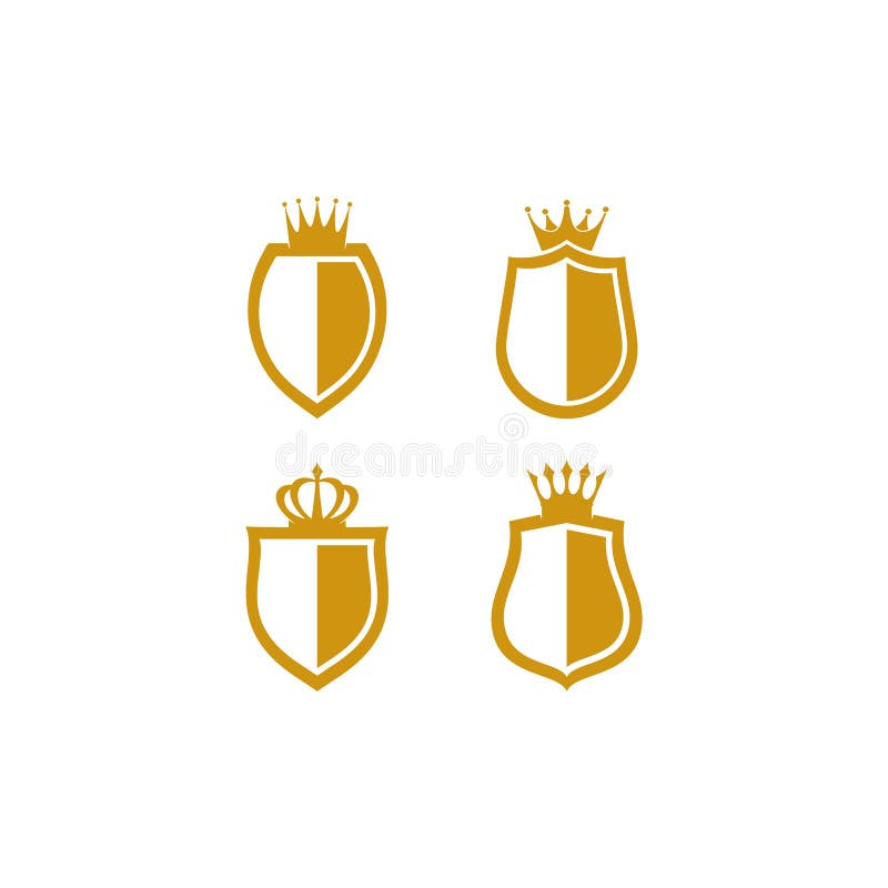 Crown with Shield Logo Vector Icon Template Stock Vector - Illustration ...