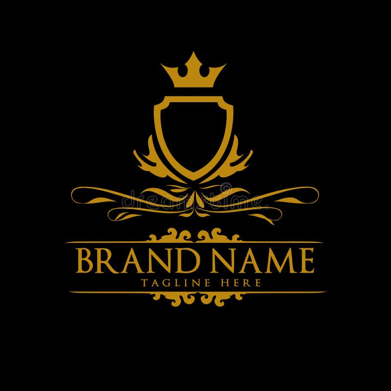 Shield and Crown Royal Luxury Logo Stock Vector - Illustration of frame ...
