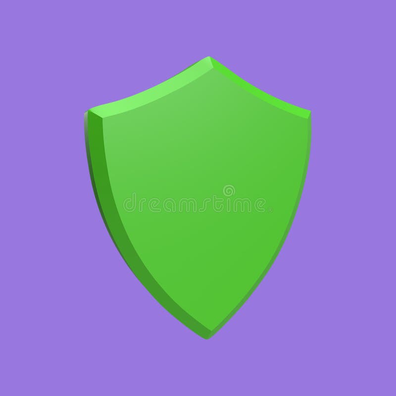 Shield 3d Icon Model Cartoon Style Concept. Render Illustration Stock ...