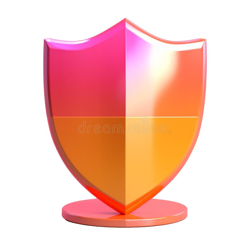 Shield in 3D Style Trending Color Palette with Generative AI Stock ...