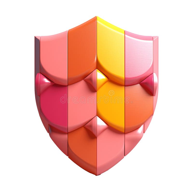 Shield in 3D Style Trending Color Palette with Generative AI Stock ...