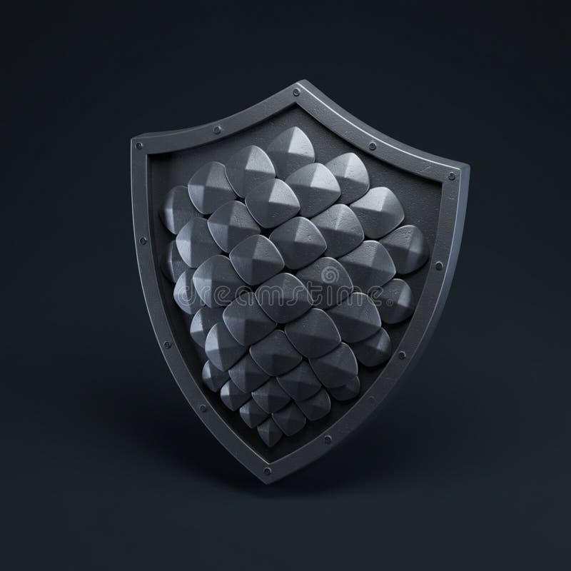 A Shield with a Dark Metallic Finish Features a Series of Raised ...