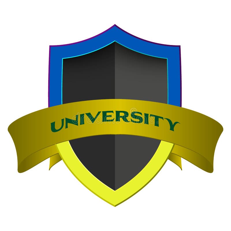 Shield with Dark Yellow Border and Yellow Ribbon, Science Logo ...