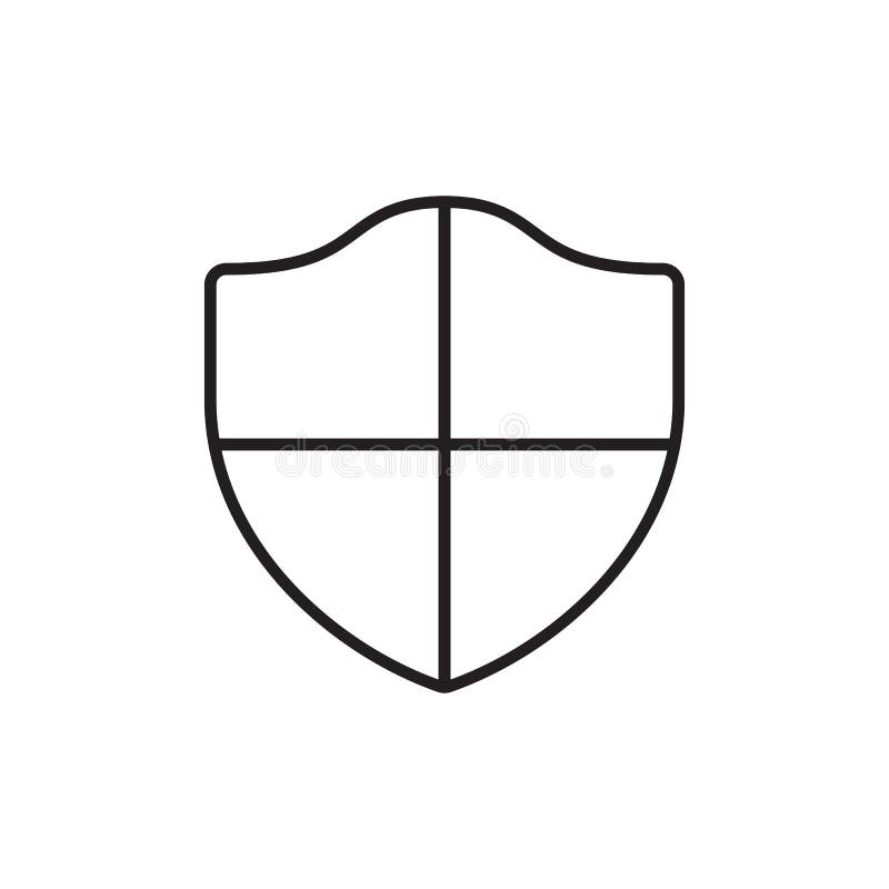 Shield defence lines icon stock vector. Illustration of card - 187777066