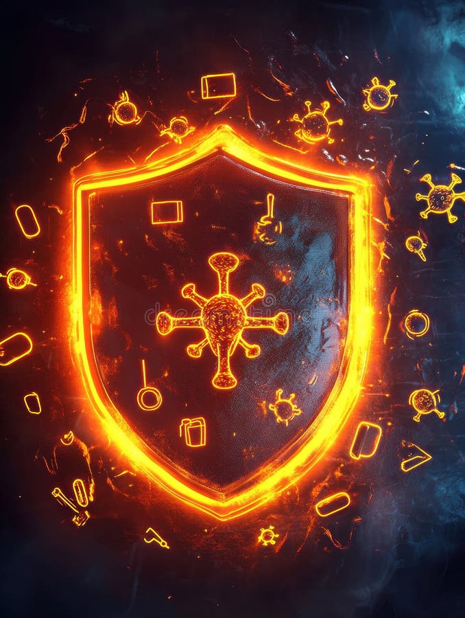 Shield Deflecting Harmful Microbes Representing Safety and Protection ...