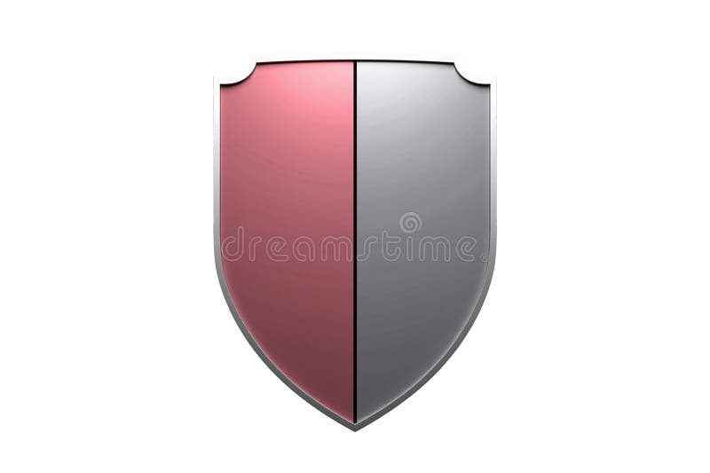 A Shield with a Red and Gray Color Scheme Stock Illustration ...