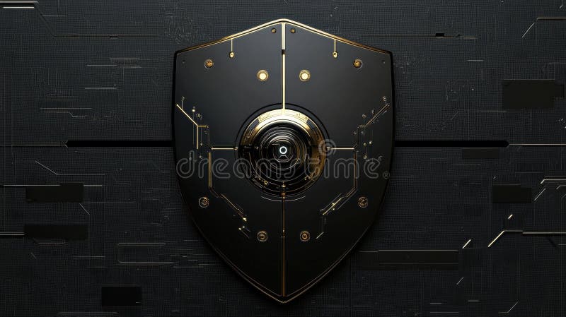Shield Design with Cybernetic Patterns and a Robotic Eye Representing ...