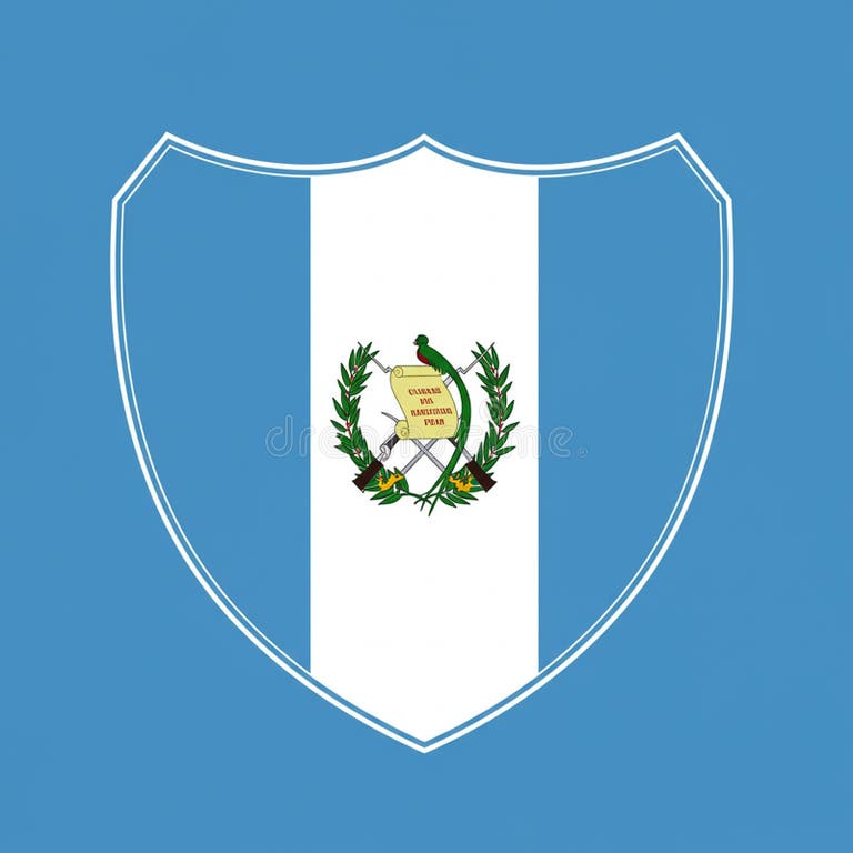 Shield Design Features the Flag of Guatemala with a Vertical Blue-white ...