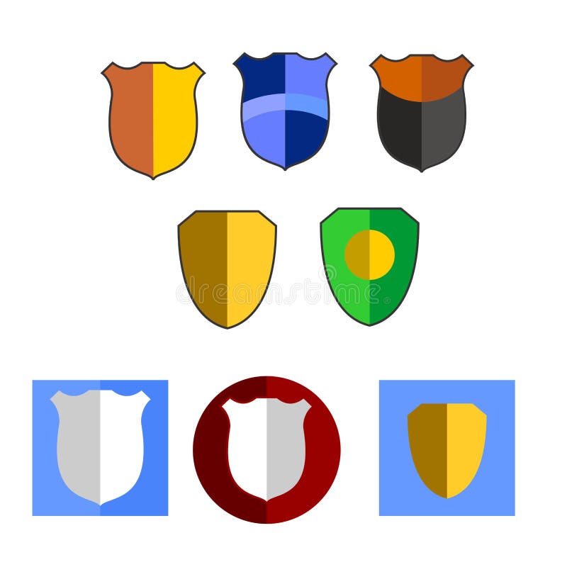 Shield design icon set stock vector. Illustration of military - 48028044