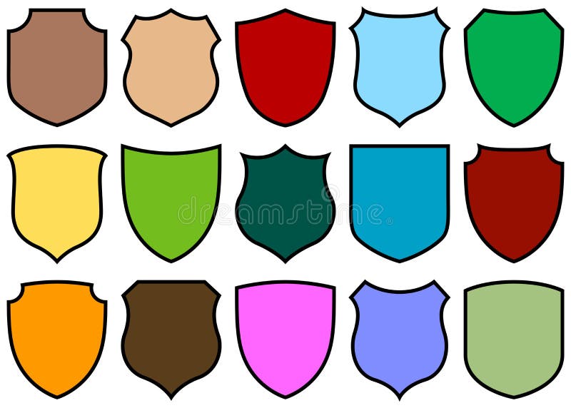 Shield design set stock vector. Illustration of graphic - 5416281