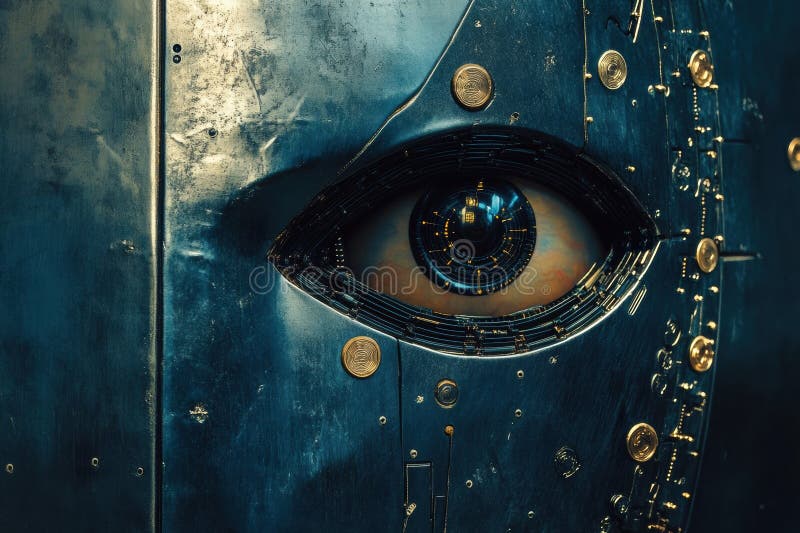 Shield Displaying Cybernetic Patterns with a Robotic Eye Representing ...