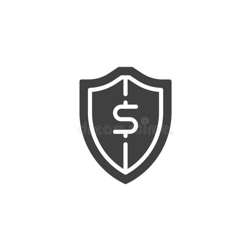 A Shield with a Dollar Sign Vector Icon Stock Illustration ...