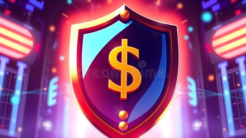 A Shield with a Dollar Sign on it Stock Illustration - Illustration of ...