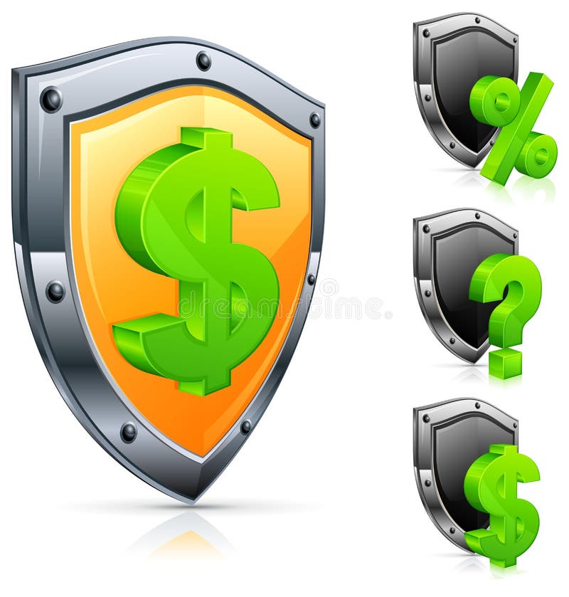 Shield with dollar symbol stock vector. Illustration of vector - 22314236