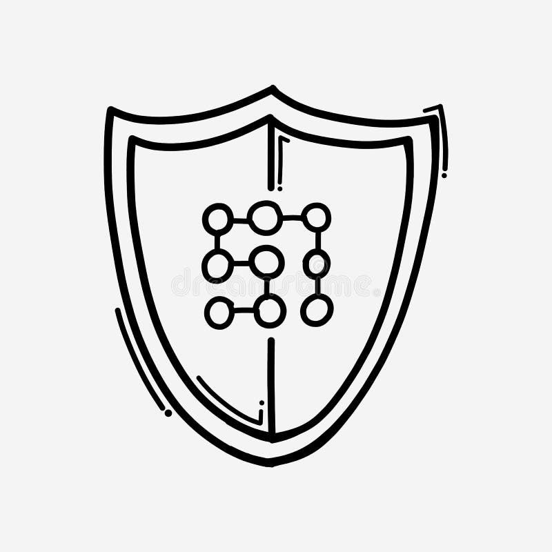 Shield Doodle Vector Icon Drawing Sketch Illustration Hand Drawn Line Eps10 Stock Vector