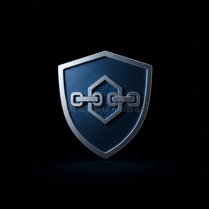 A Shield Emblem Features a Central Hexagon Connected by Horizontal ...