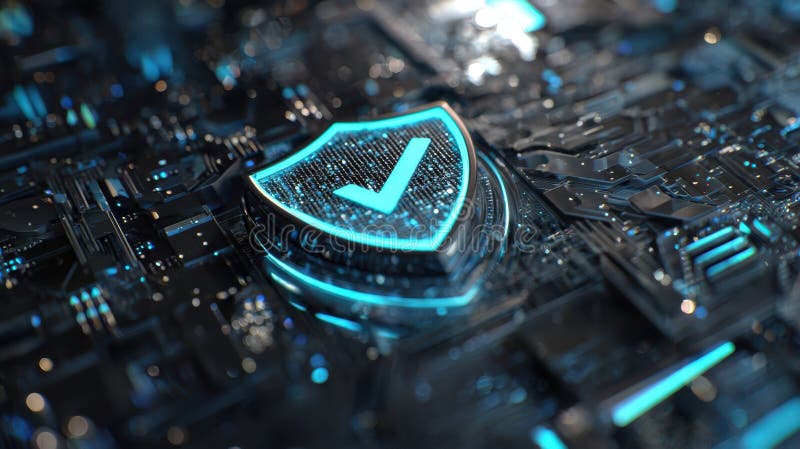 The Shield Emblem Representing Security in a High-Tech Digital ...