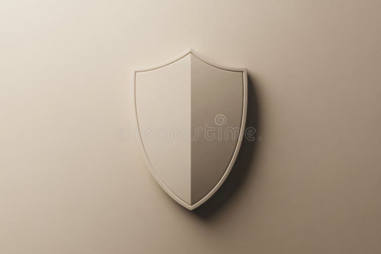 Shield Emblem on a Smooth Beige Background Representing Protection and ...