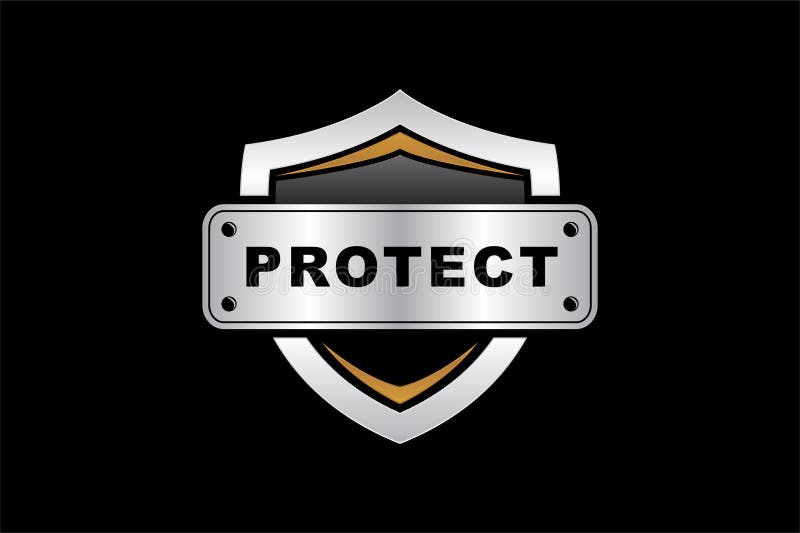 Shield emblem steel logo stock illustration. Illustration of shield ...