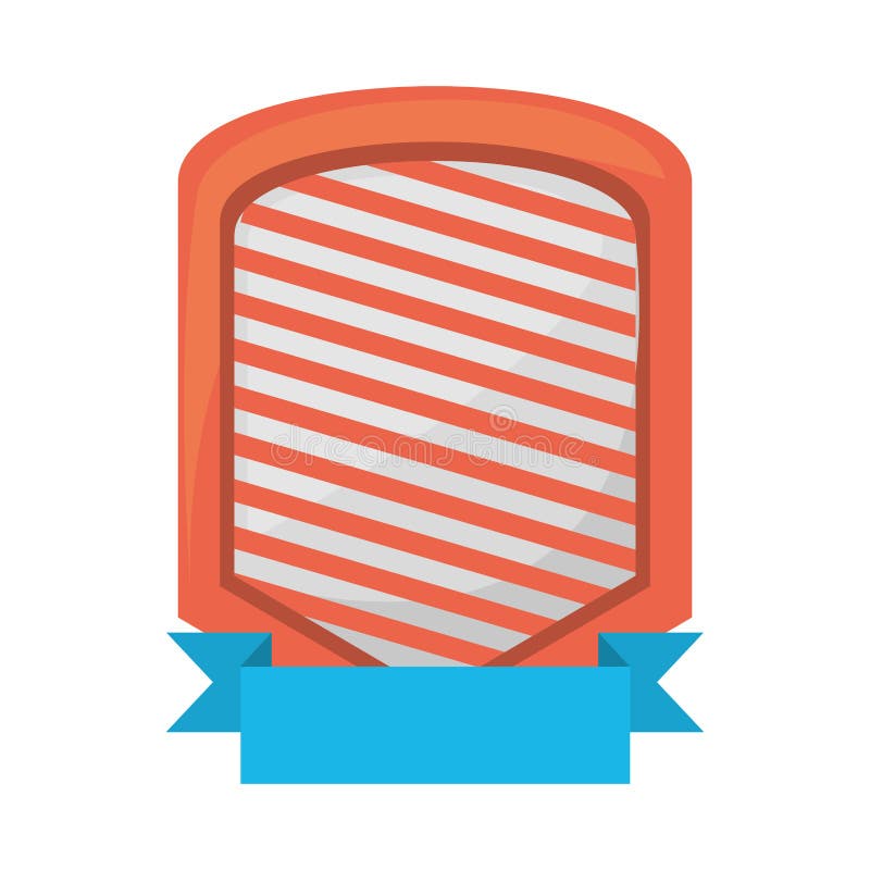 Shield Emblem Stripes Blue Ribbon Stock Illustration - Illustration of ...