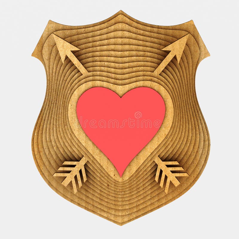 Heart Shield with Arrows stock vector. Illustration of arms - 22733652