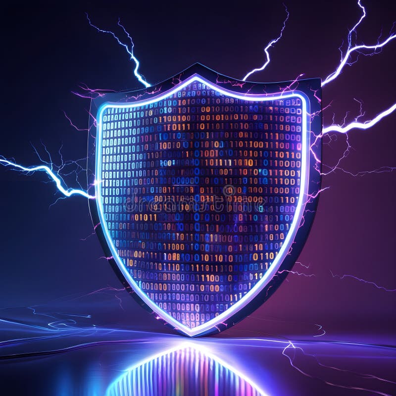 A Shield Emitting Bolts of Lightning, Symbolizing Power and Protection ...