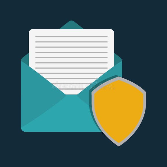 Shield Envelope Cyber Security System Design Stock Vector ...