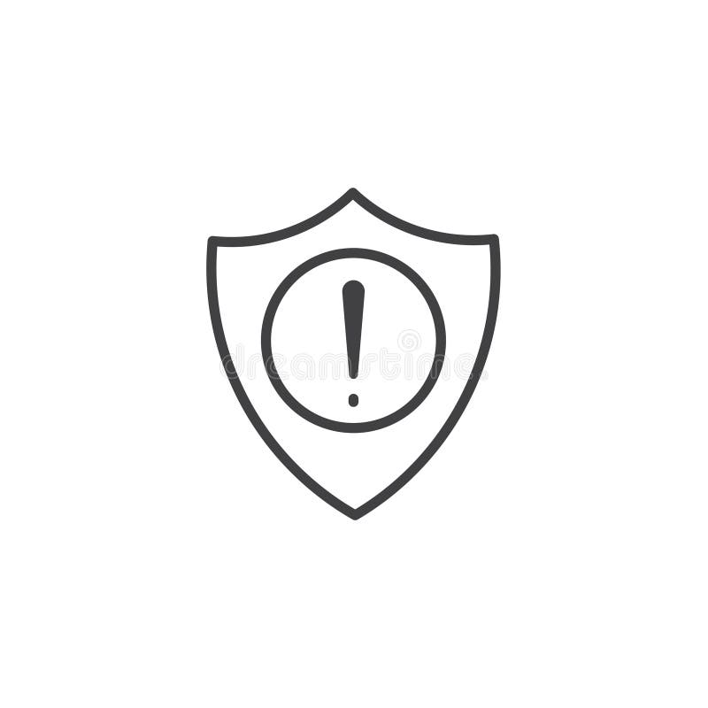 Shield Exclamation Icon Set. High Risk Security Vector Symbol. Danger ...