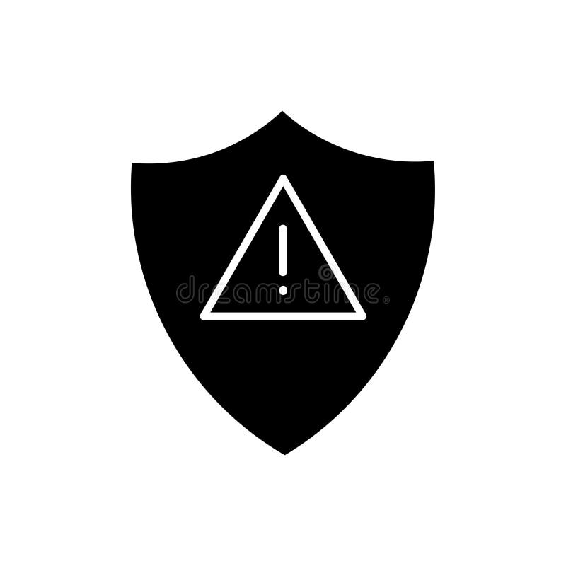 Shield with Exclamation Mark Icon Vector. Protection Warning ...
