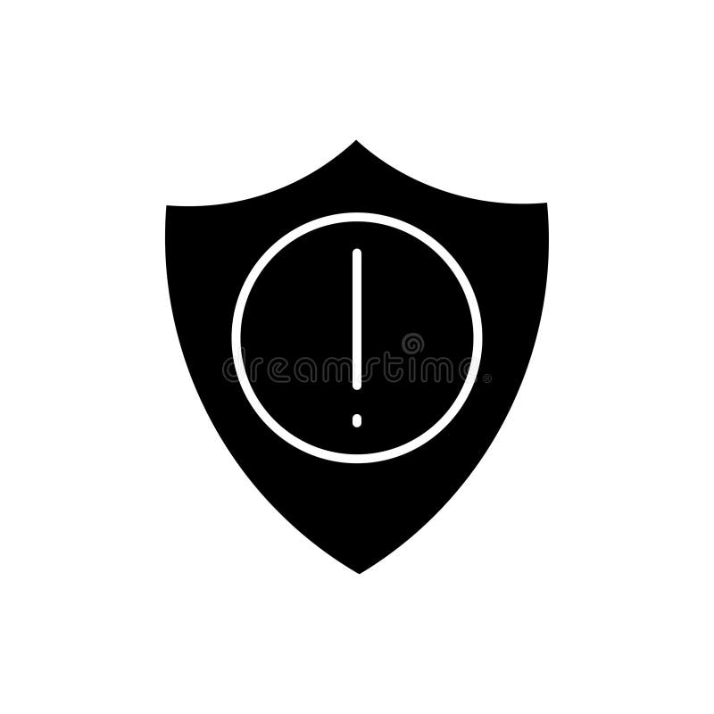 Shield Exclamation Icon Set. High Risk Security Vector Symbol. Danger ...