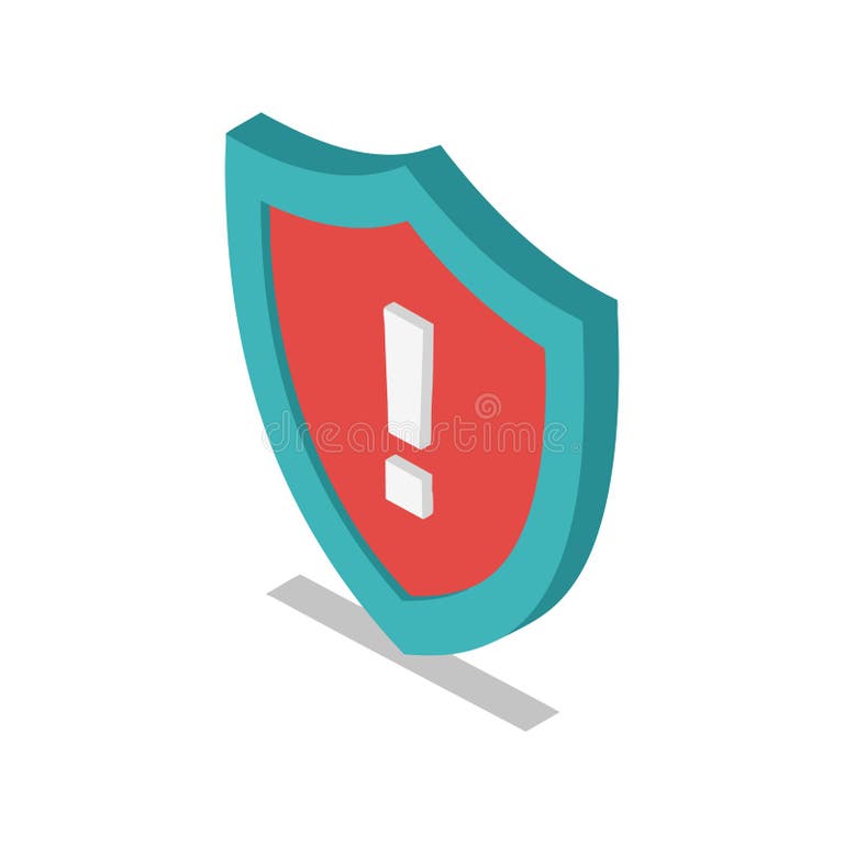 Shield with Exclamation Mark Symbol Alert Protection Icon Vector Design ...