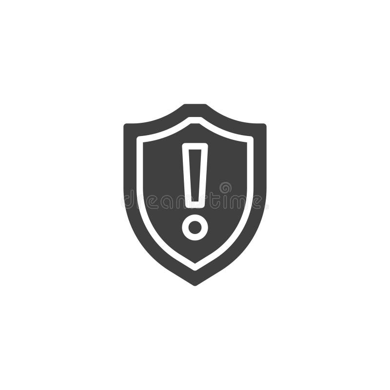 Shield with an Exclamation Mark Vector Icon Stock Illustration ...